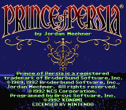 Prince of persia snes store
